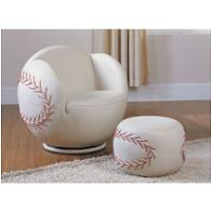 05528 Acme Furniture All Star 2pc Pack Baseball Chair And Ottoman