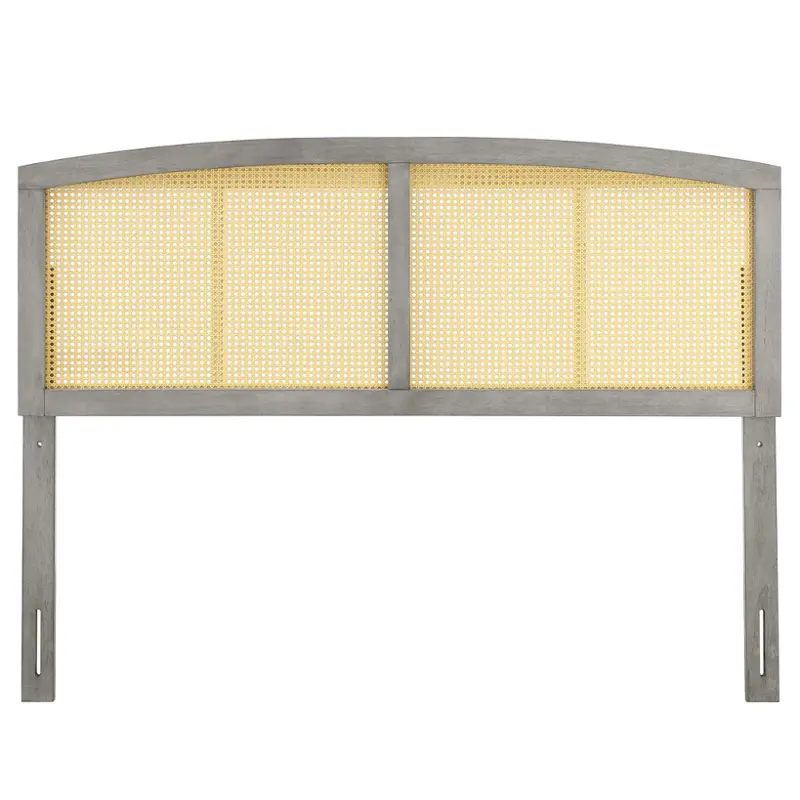 Mod-6204-gry Modway Furniture Halcyon Cane Queen Headboard - Grey
