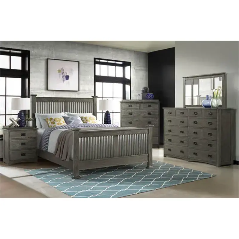 Op-br-5825k-pew-hb Intercon Furniture King Slat Bed - Pewter