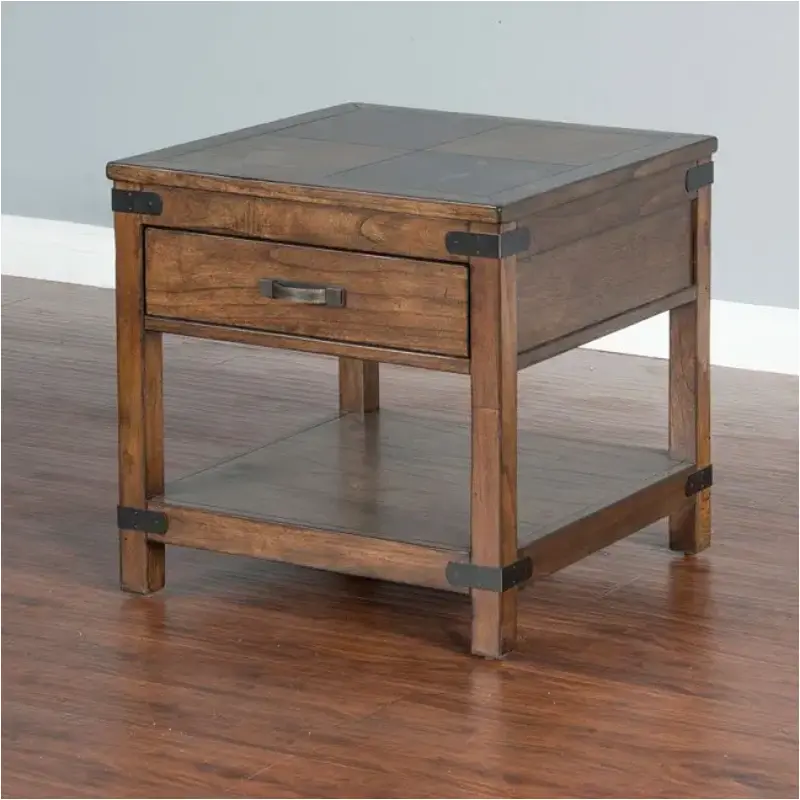 3299nw-e Sunny Designs Safari End Table With Drawer
