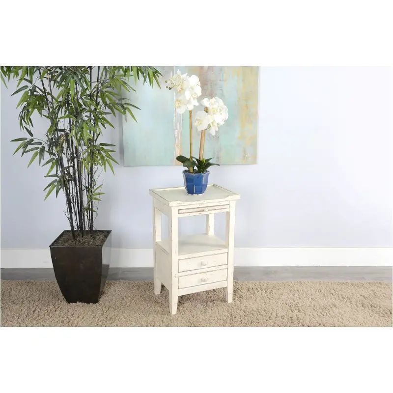 2086ws Sunny Designs Marina White Sand Side Table
