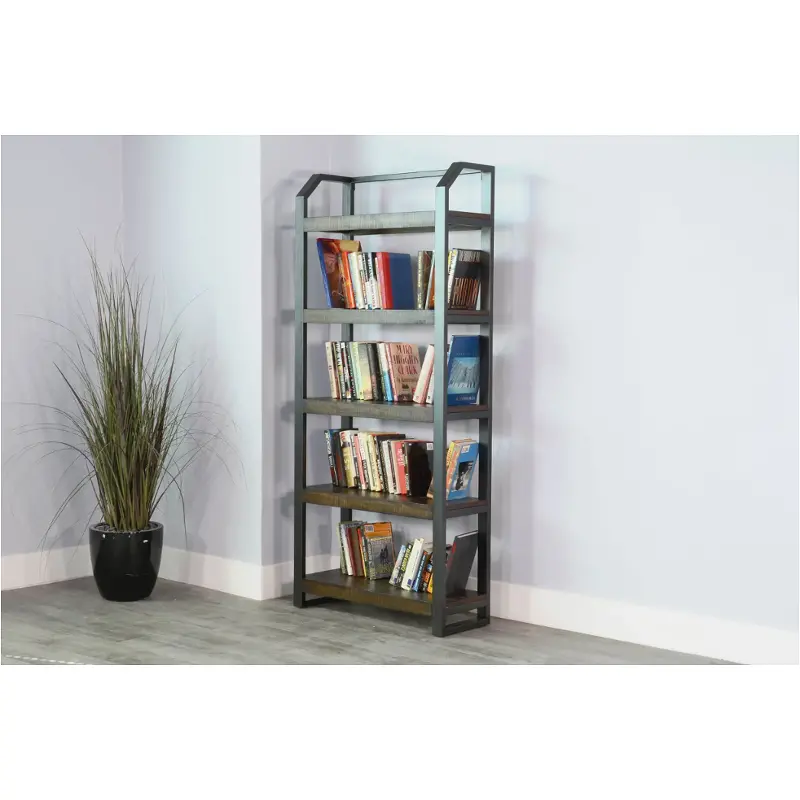 2835tl Sunny Designs Homestead Hills Bookcase With Metal Frame