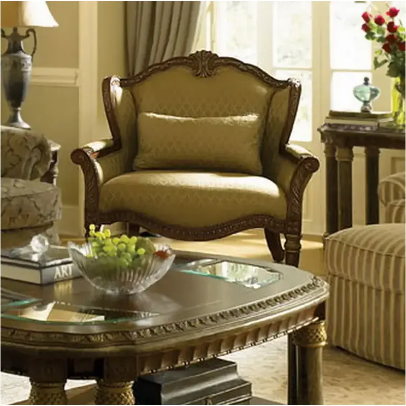 56838-pewtr-25 Aico Furniture Torino Wood Trim Chair And A Half