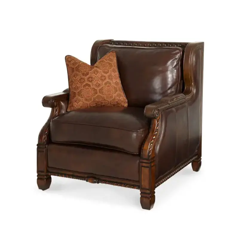70935-brick-54 Aico Furniture Wood Trim Leather/fabric Club Chair