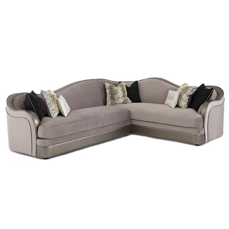 03823-silvr-00 Aico Furniture Hollywood Swank Raf Corner Loveseat