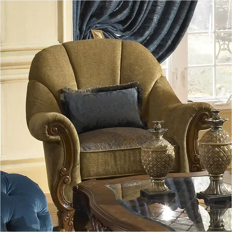 68838-gldpk-28 Aico Furniture Wood Trim Chair And Half