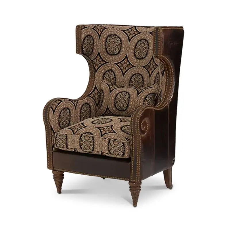 61936-multi-29 Aico Furniture Leather/fabric Wing Chair