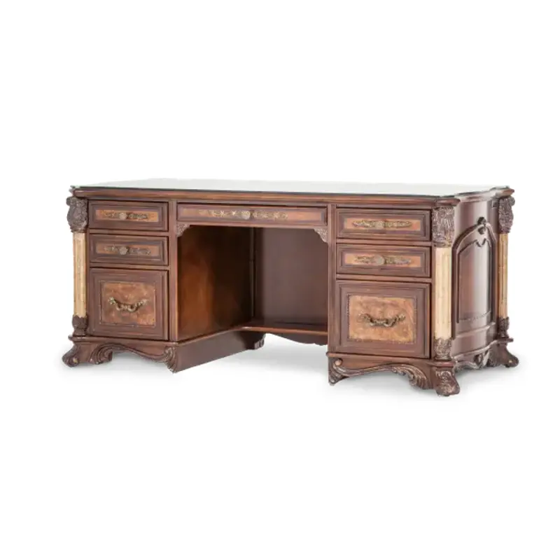 61207-29 Aico Furniture Victoria Palace Desk With Glass Top 2 Pc