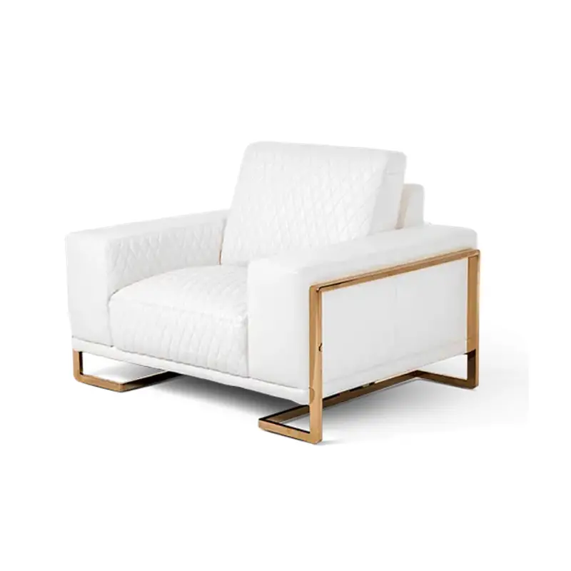 Mb-giann38-wht-801 Aico Furniture Leather Chair And A Half