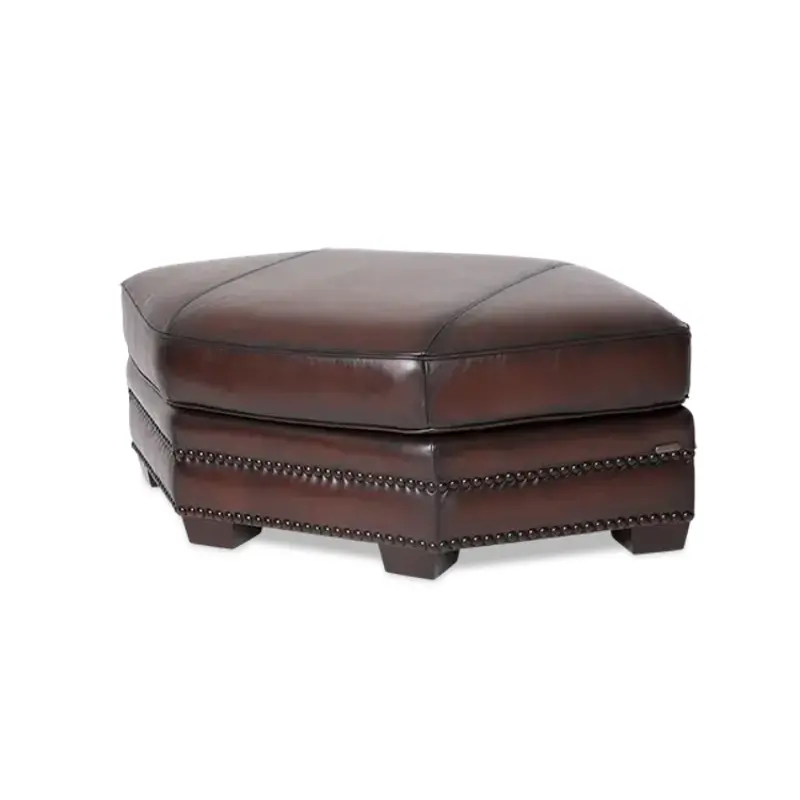 Fs-henly77-emb-43 Aico Furniture Leather Large Footstool In Ember