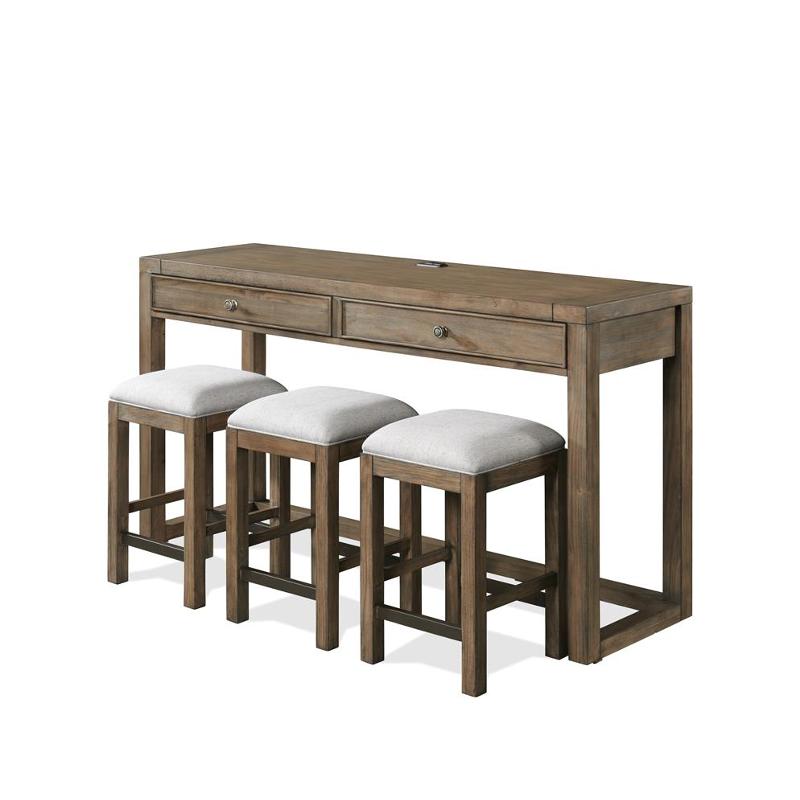 22616 Riverside Furniture Denali Sofa Table W/3 Uph Stools