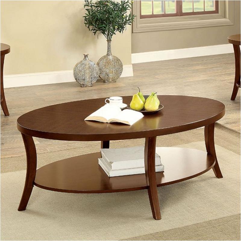 Cm4334 Furniture Of America 3 Pc. Coffee Table Set - Brown Cherry