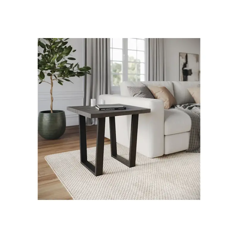 2210-3 Jofran Furniture End Table With Bowtie Inlay - Ash