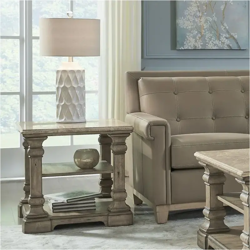P330255 Pulaski Furniture Garrison Cove Stone Top End Table