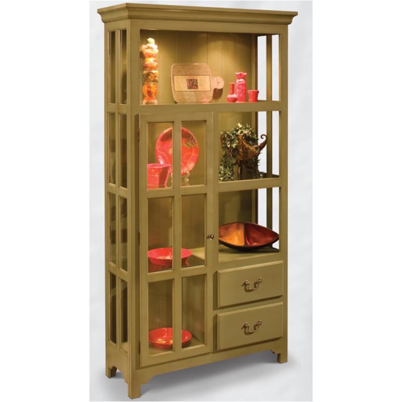 70059 Philip Reinisch Company Green New Haven Display Cabinet