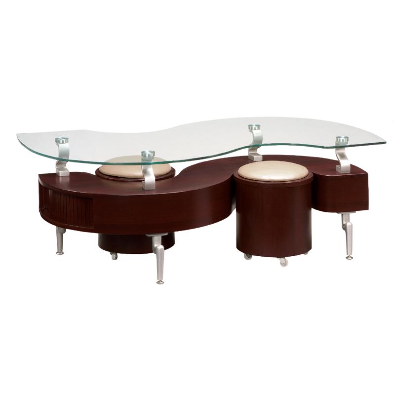 288c-mahogany/beige Global Furniture 288 Cocktail Table