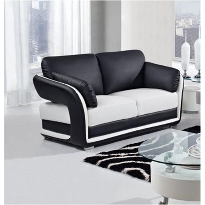Ua189 Bonded - White/black Living Room Set Global Furniture