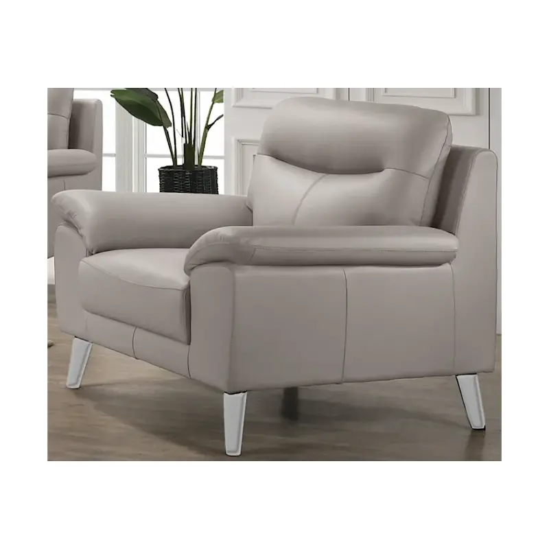 L962m-10-mgy New Classic Furniture Dazio Chair With Chrome Legs