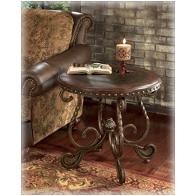 T382-6 Ashley Furniture Rafferty - Dark Brown Round End Table