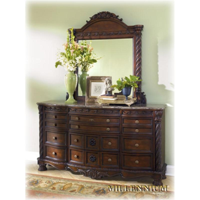 B553-31 Ashley Furniture Dresser Dark Brown Finish/marble