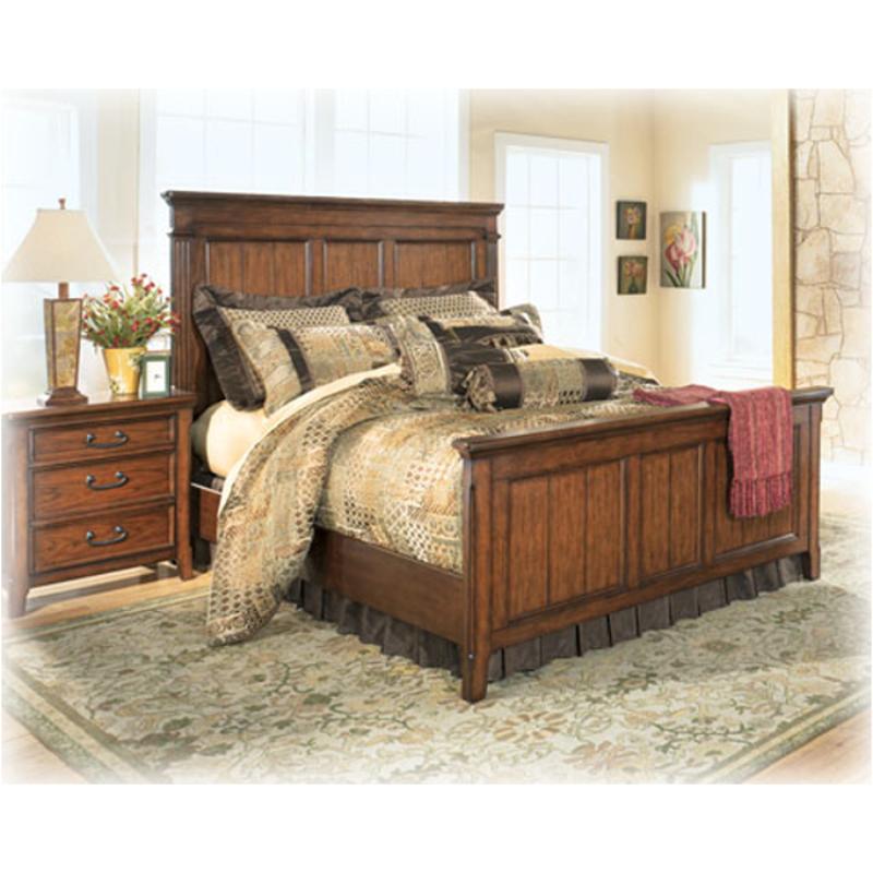 B478-97 Ashley Furniture Woodboro Kg Panel Rails Dk Brown Fnsh