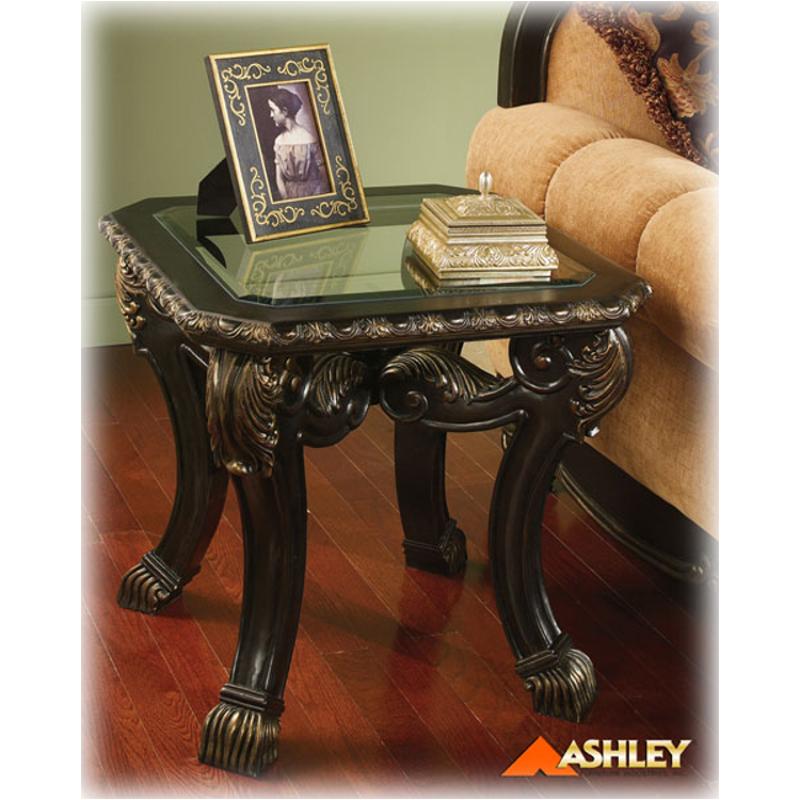 T551-2 Ashley Furniture Longoria Sq End Table Black Fnsh/glass