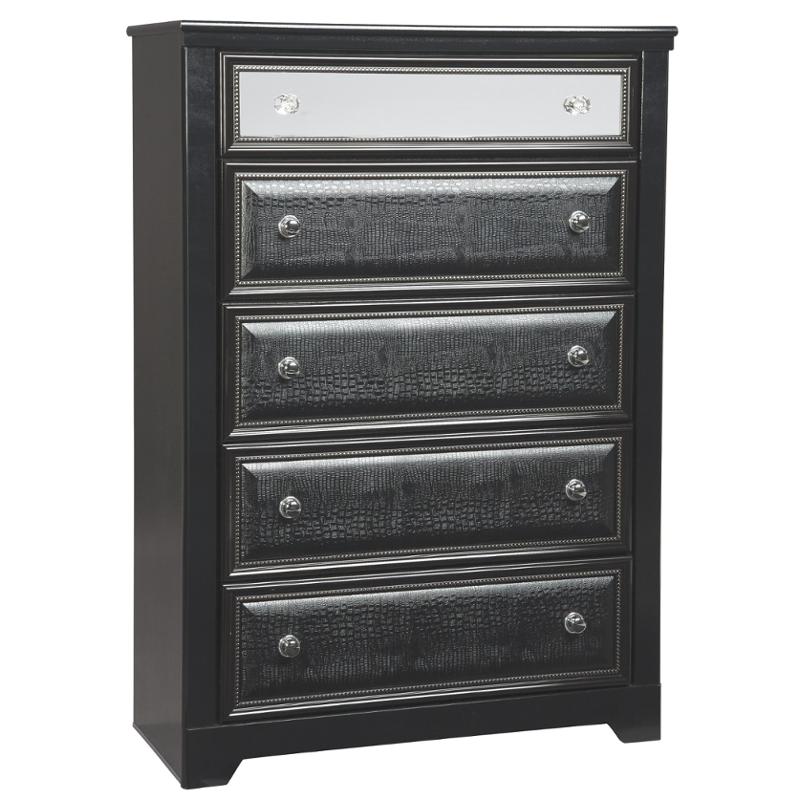 B364-46 Ashley Furniture Alamadyre - Black Five Drawer Chest