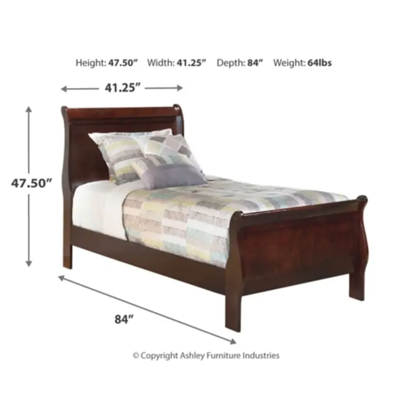 B376-53 Ashley Furniture Alisdair - Dark Brown Twin Sleigh Bed