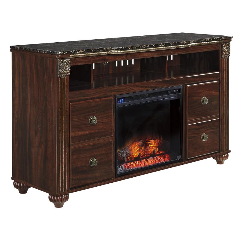 W347-68 Ashley Furniture Large Tv Stand With Fireplace Option