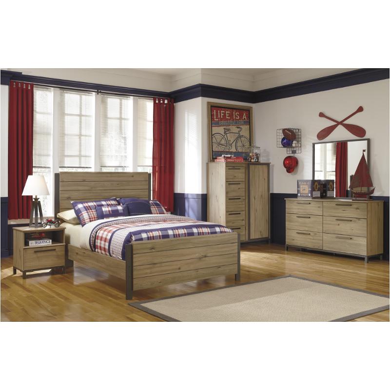 B298-87 Ashley Furniture Dexifield - Beige Brown Full Panel Bed