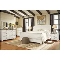 B267-78 Ashley Furniture Willowton - Whitewash King Sleigh Bed