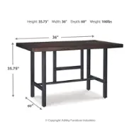 D469 13 Ashley Furniture Rectangular Dining Room Counter Table