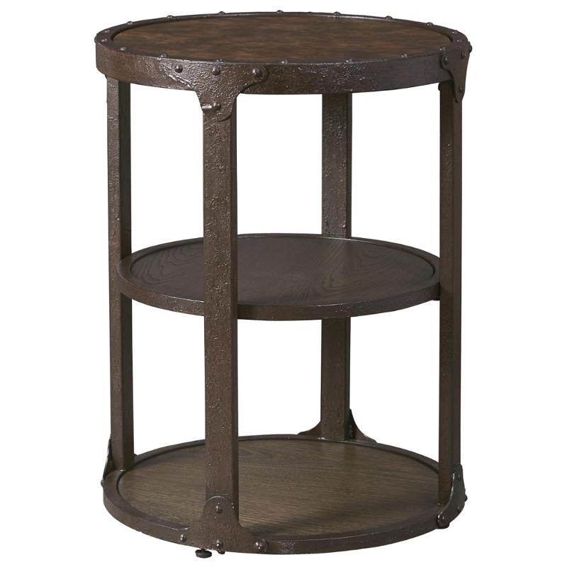 T702-6 Ashley Furniture Shofern - Rustic Brown Round End Table