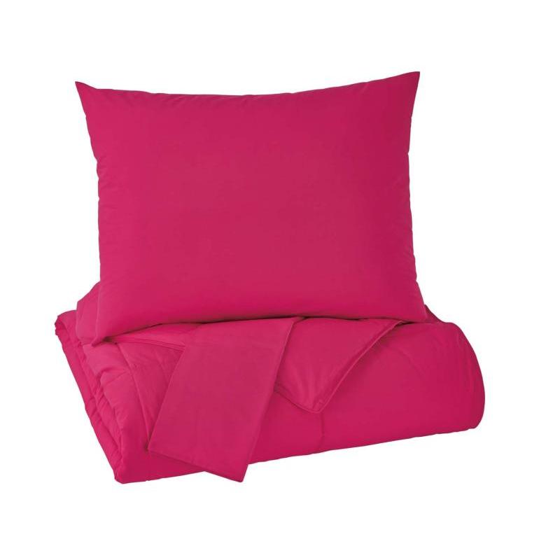 Q759033f Ashley Furniture Plainfield - Magenta Full Comforter Set