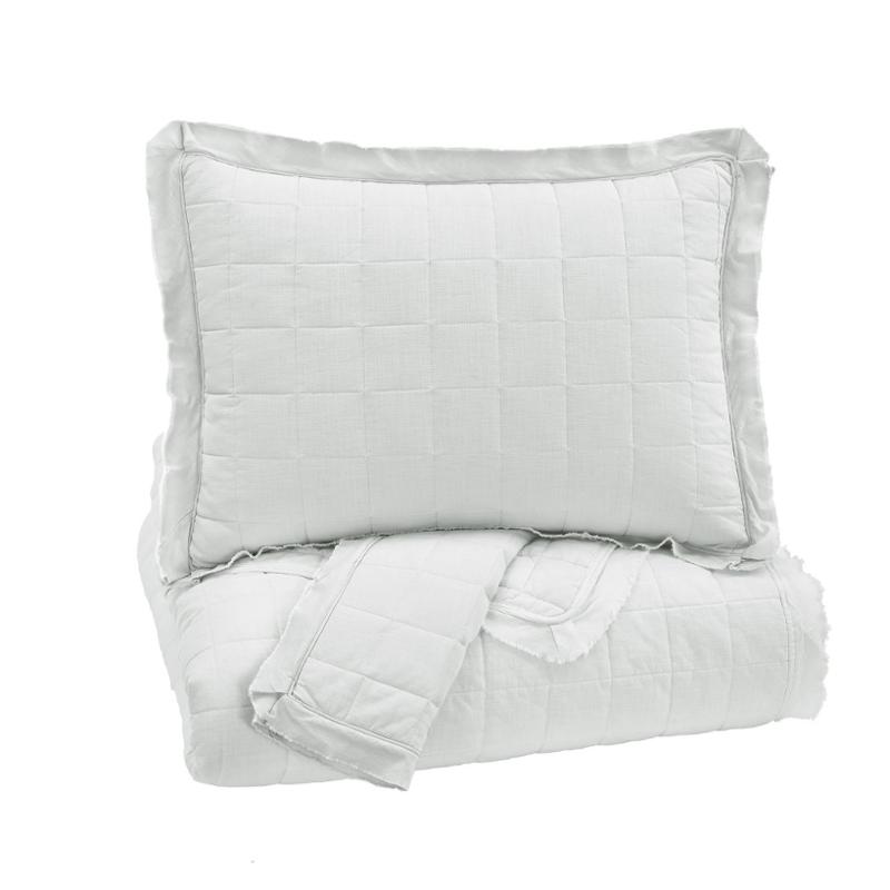 Q776013q Ashley Furniture Amare - White Queen Coverlet Set