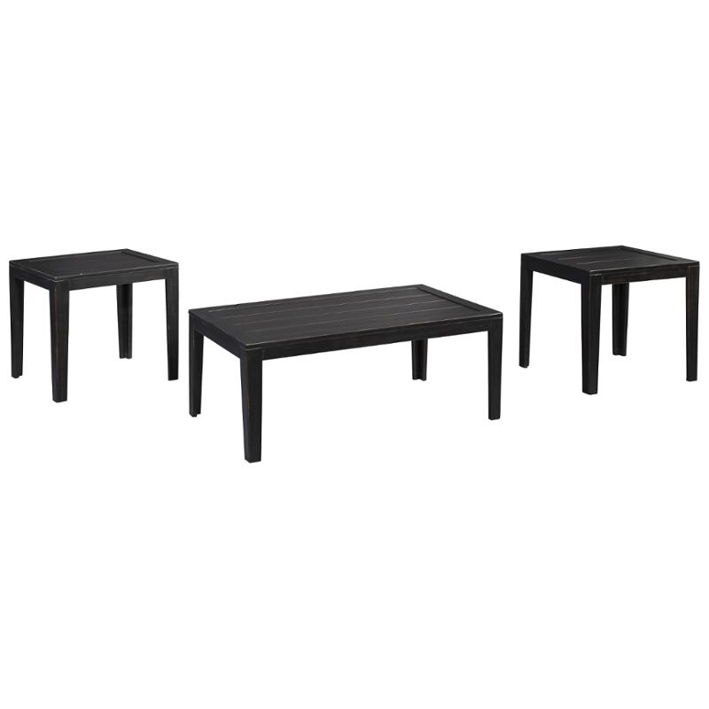 T227-13 Ashley Furniture Birstrom - Black Occasional Table Set