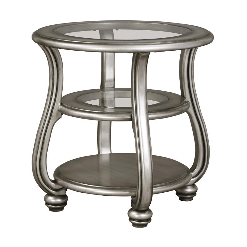 T820-6 Ashley Furniture Coralayne - Silver Finish Round End Table