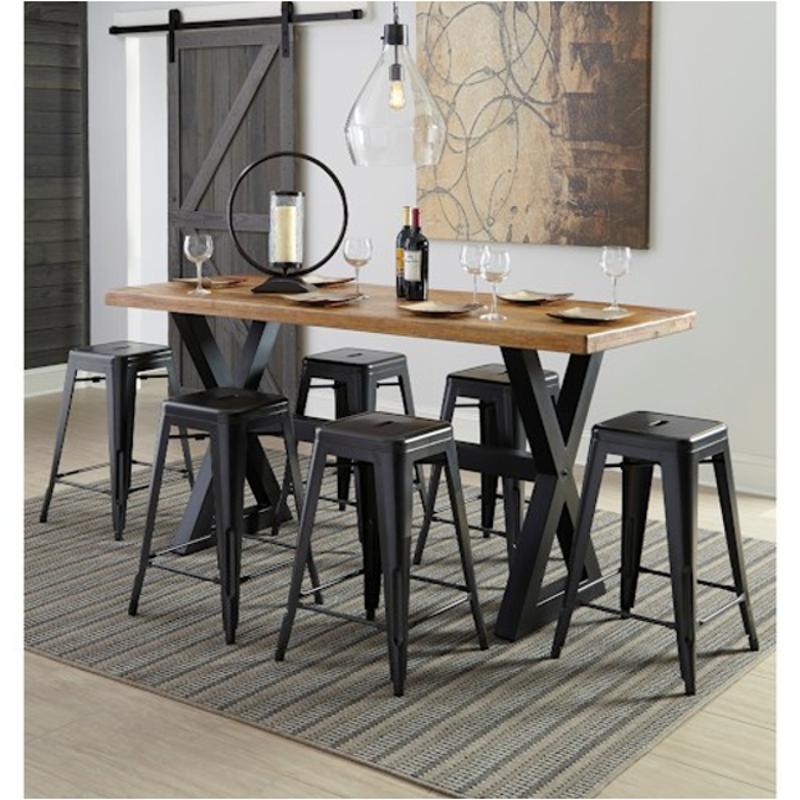 D548-13 Ashley Furniture Glosco - Brown Rectangular Counter Table