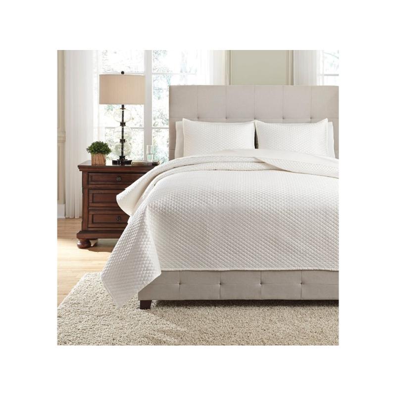 Q256053q Ashley Furniture Dietrick - Ivory Queen Quilt Set