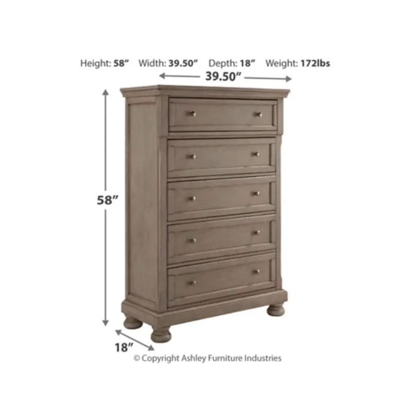 B733-46 Ashley Furniture Lettner Bedroom Furniture 5 Drawer Chest