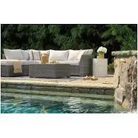 P301 070 Ashley Furniture Cherry Point Sectional With Ottoman